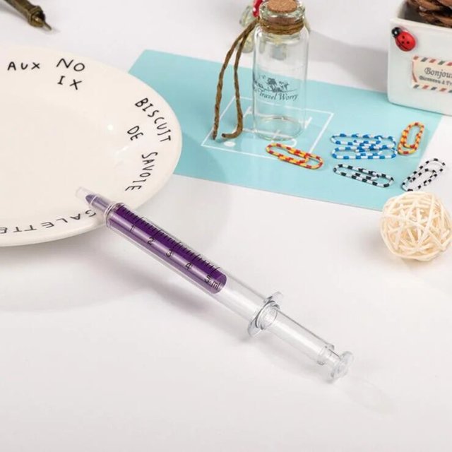 6 Piece Creative Cylinder Cute Colored Marker Graffiti Syringe ...