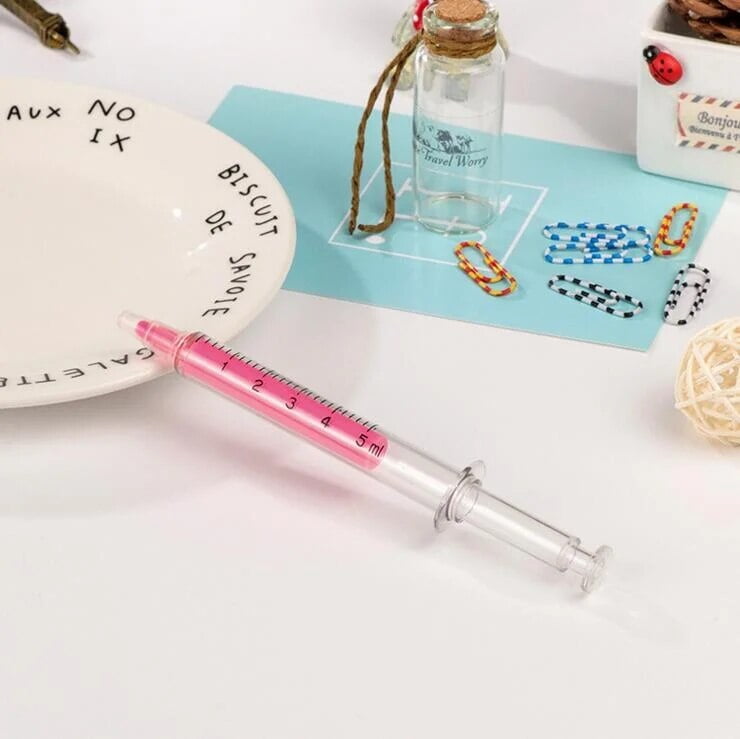 6 Piece Creative Cylinder Cute Colored Marker Graffiti Syringe ...