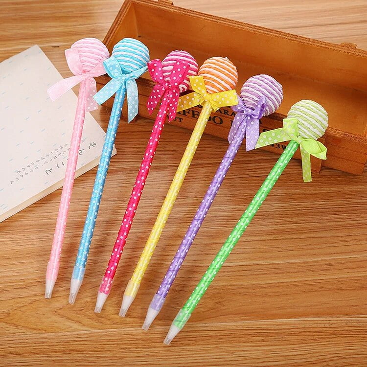 6 Piece Creative Lollipop Candy Ballpoint Pen Stationery Blue A ...