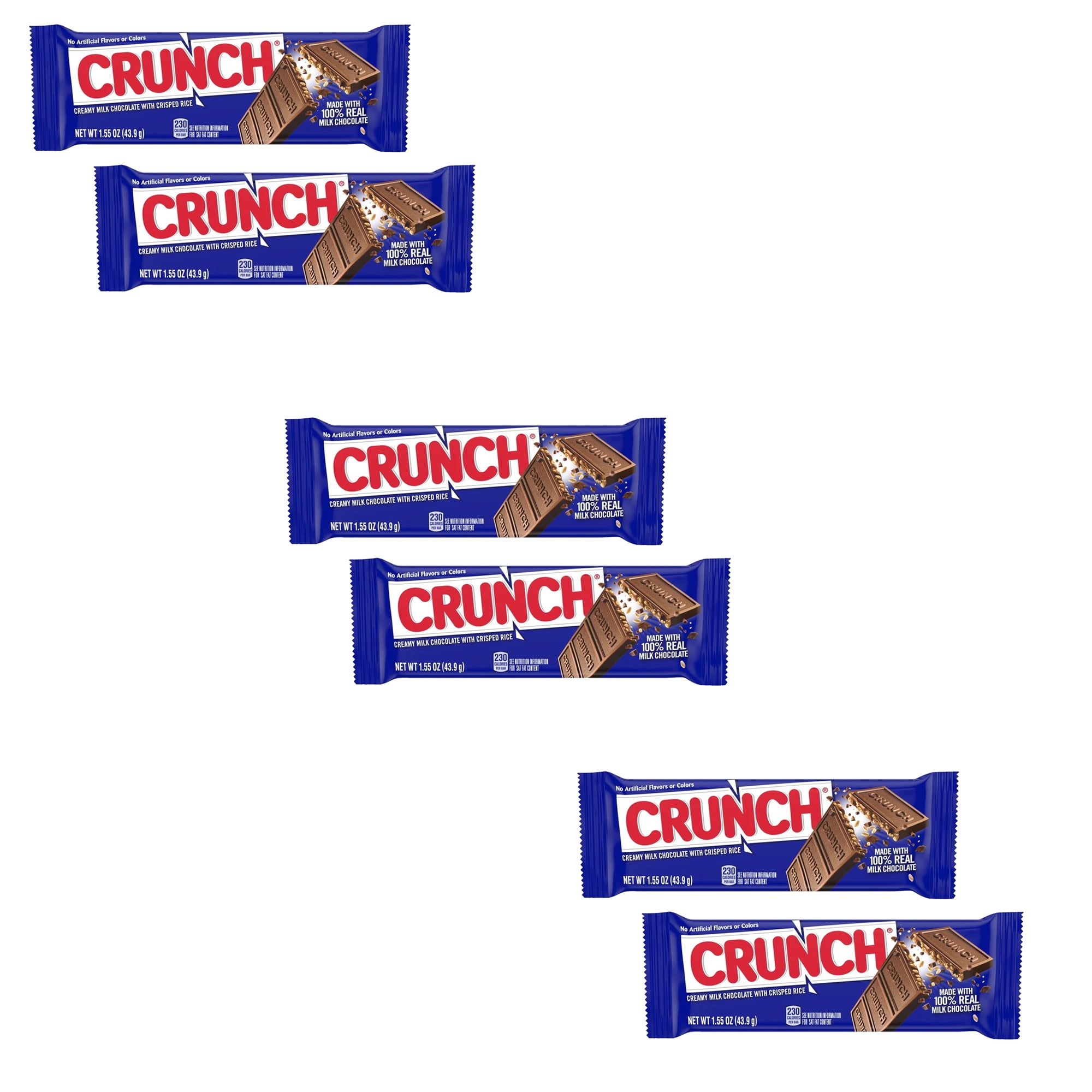RADYAN Crunch Candy Bars, Creamy Milk Chocolate with Crisped Rice, 6 ...
