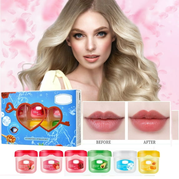 6-Piece Day & Night Lip Care Gift Set, Lip Mask Collection for 24H ...