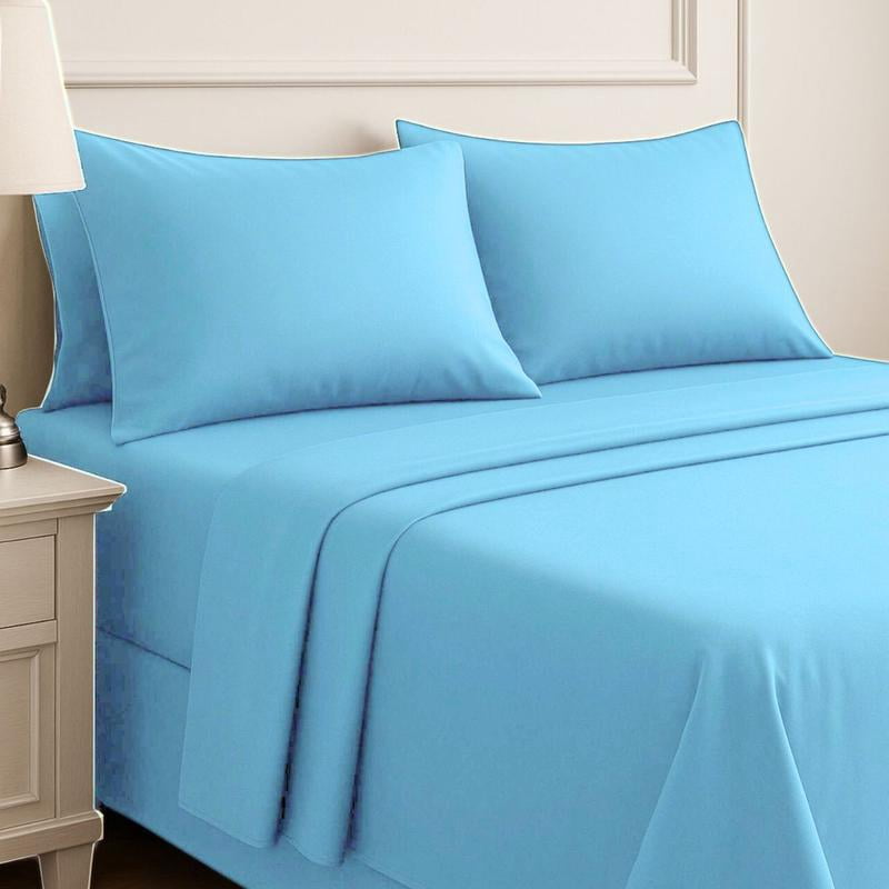 6-Piece Deep Pocket Bedding Set, Fitted and Flat Sheet, Hypoallergenic ...