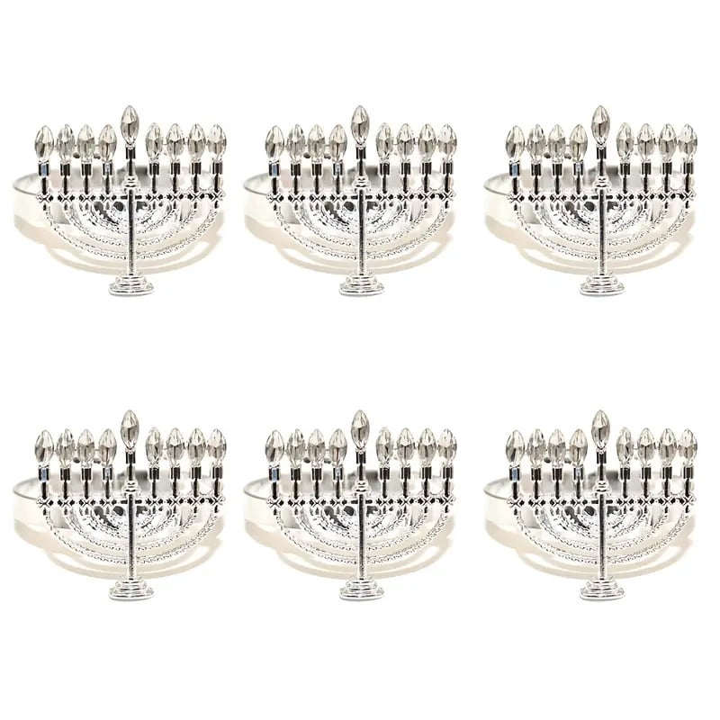 6-Piece Diamond-Encrusted Christmas Candle Holder Napkin Rings ...