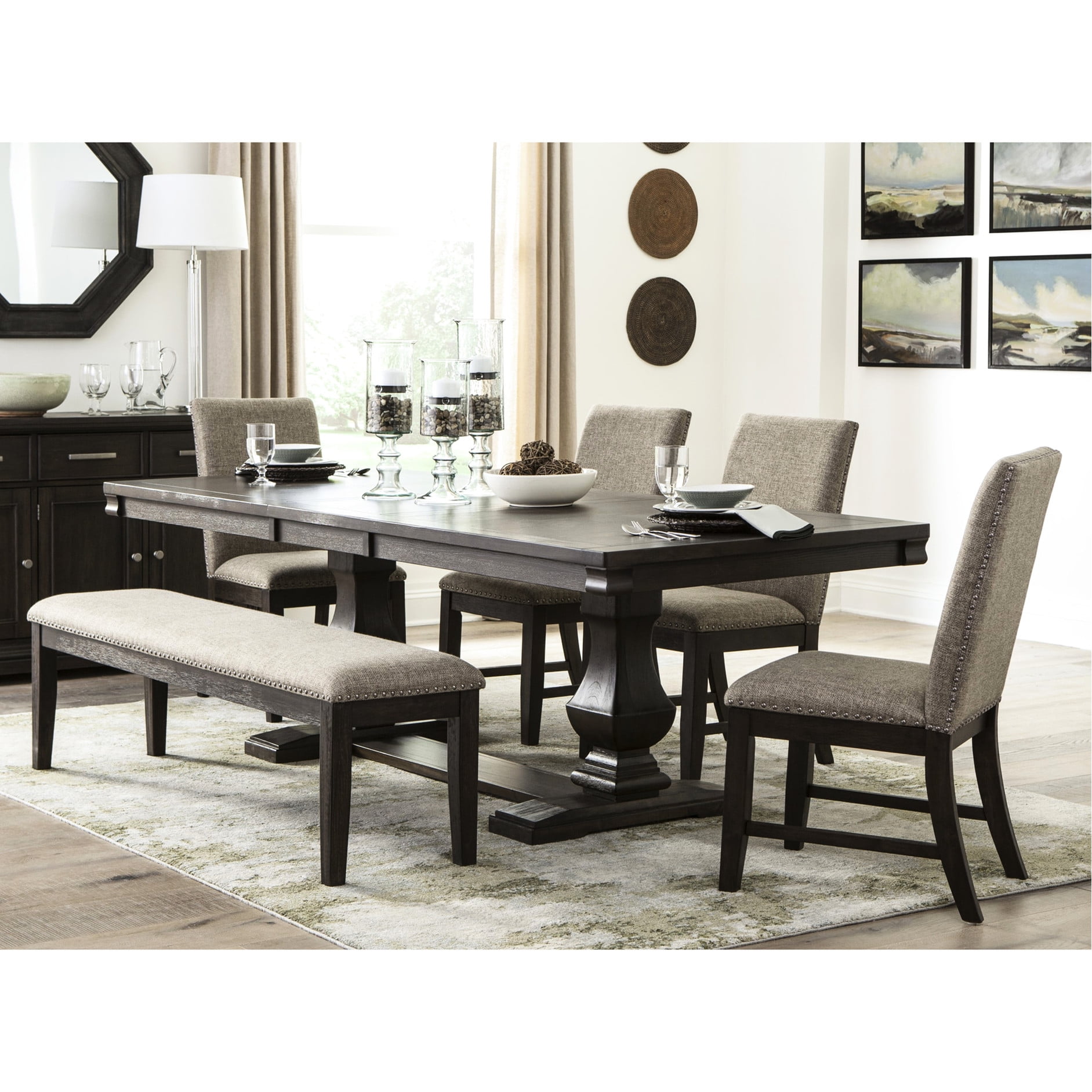 6-Piece Dining Collection | Double Pedestal Table for Gathering ...