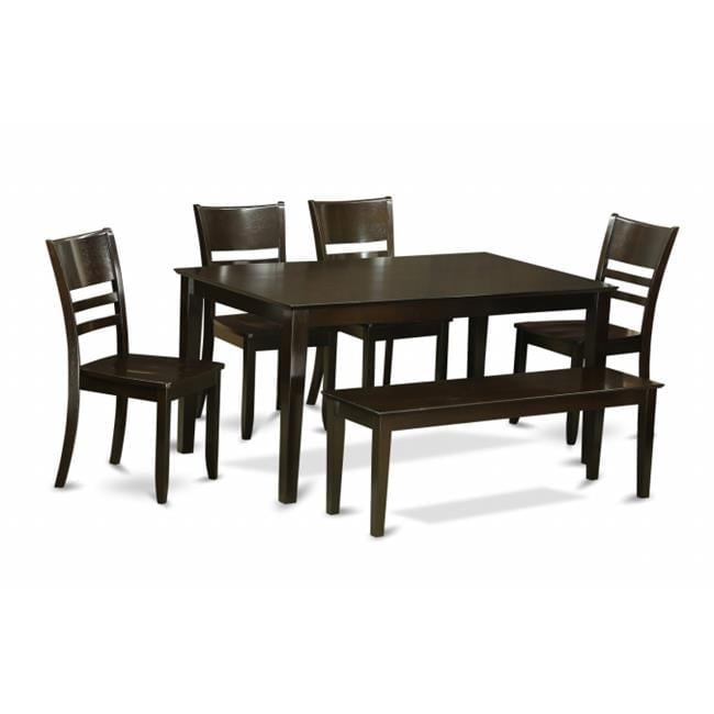 6 Piece Dining Room Set With Bench- Dining Room Table and 4 Ding Room ...