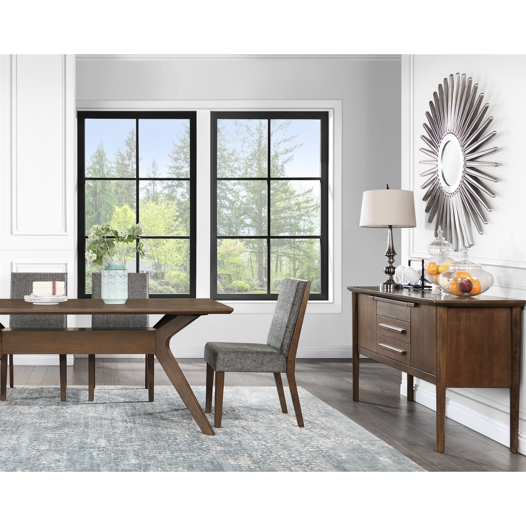 6 Piece Dining Set | Multi - Step Natural Finish | Solid Wood Legs for ...