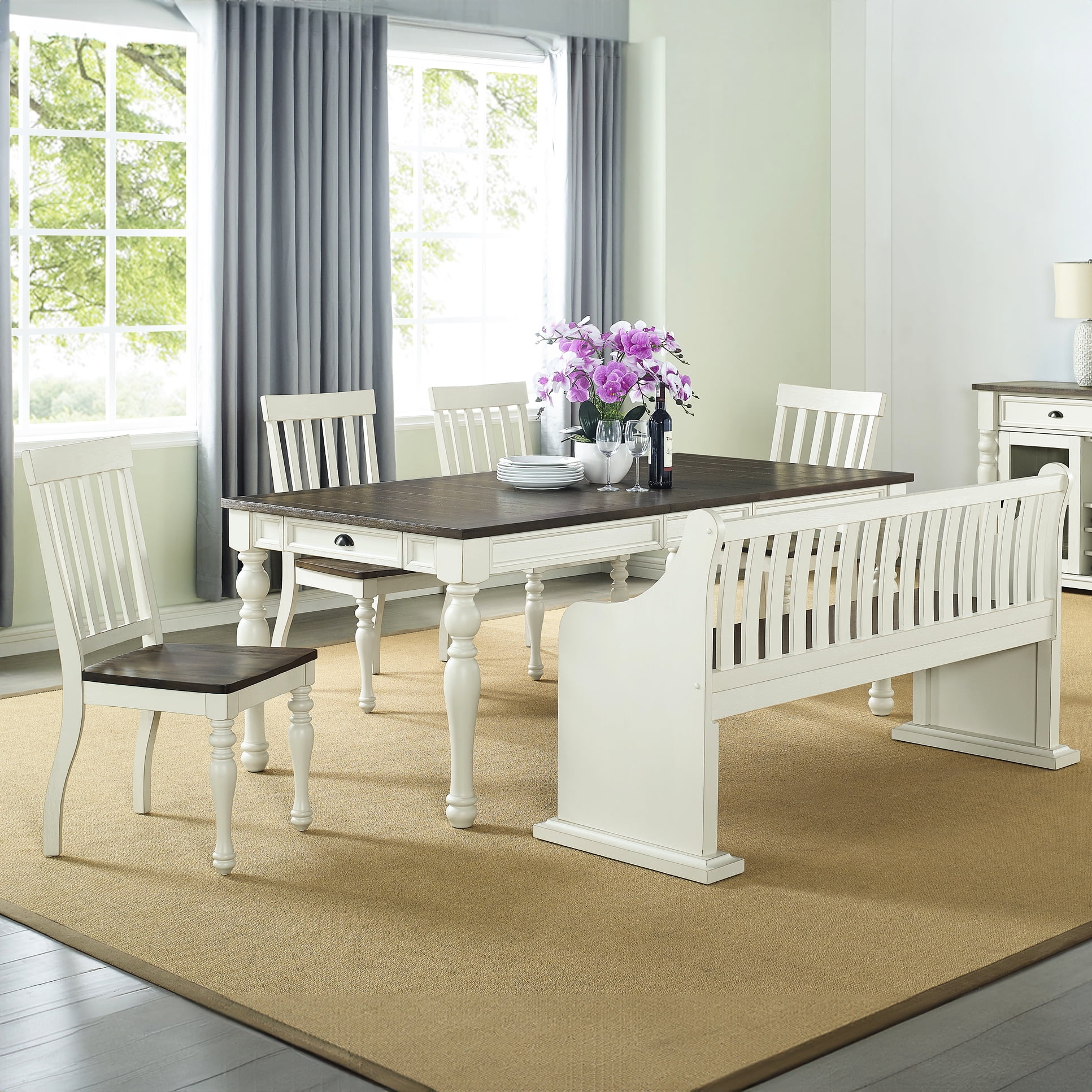 6 Piece Dining In Two-tone Shade. Appeal. Table With Extension Leaf ...