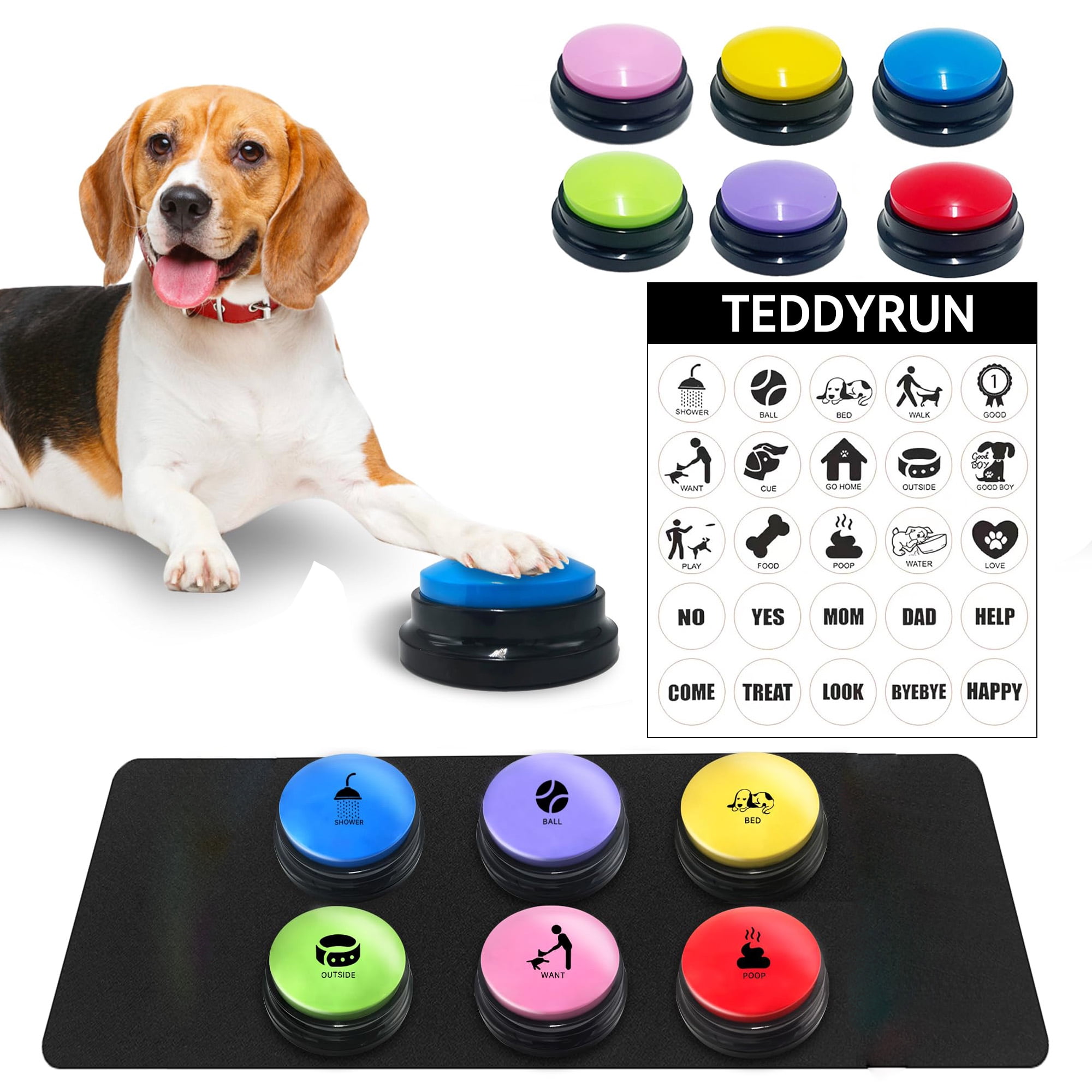6 Piece Dog Talking Button Set, Dog Button 30 Second Recording Talking ...