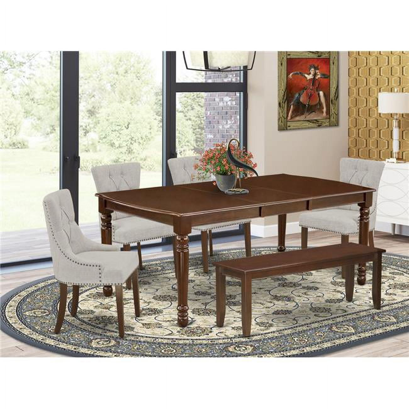 6 Piece Dover Dining Set - Mahogany - Walmart.com