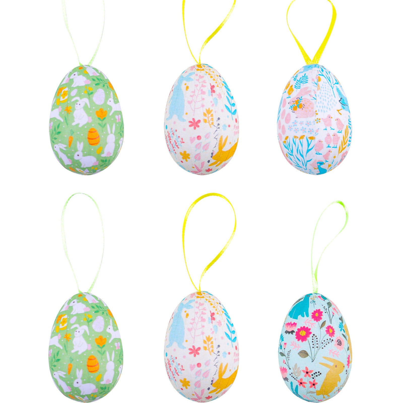 6-Piece Easter Hanging Decorations Kit - DIY Paintable Plastic Eggs for ...
