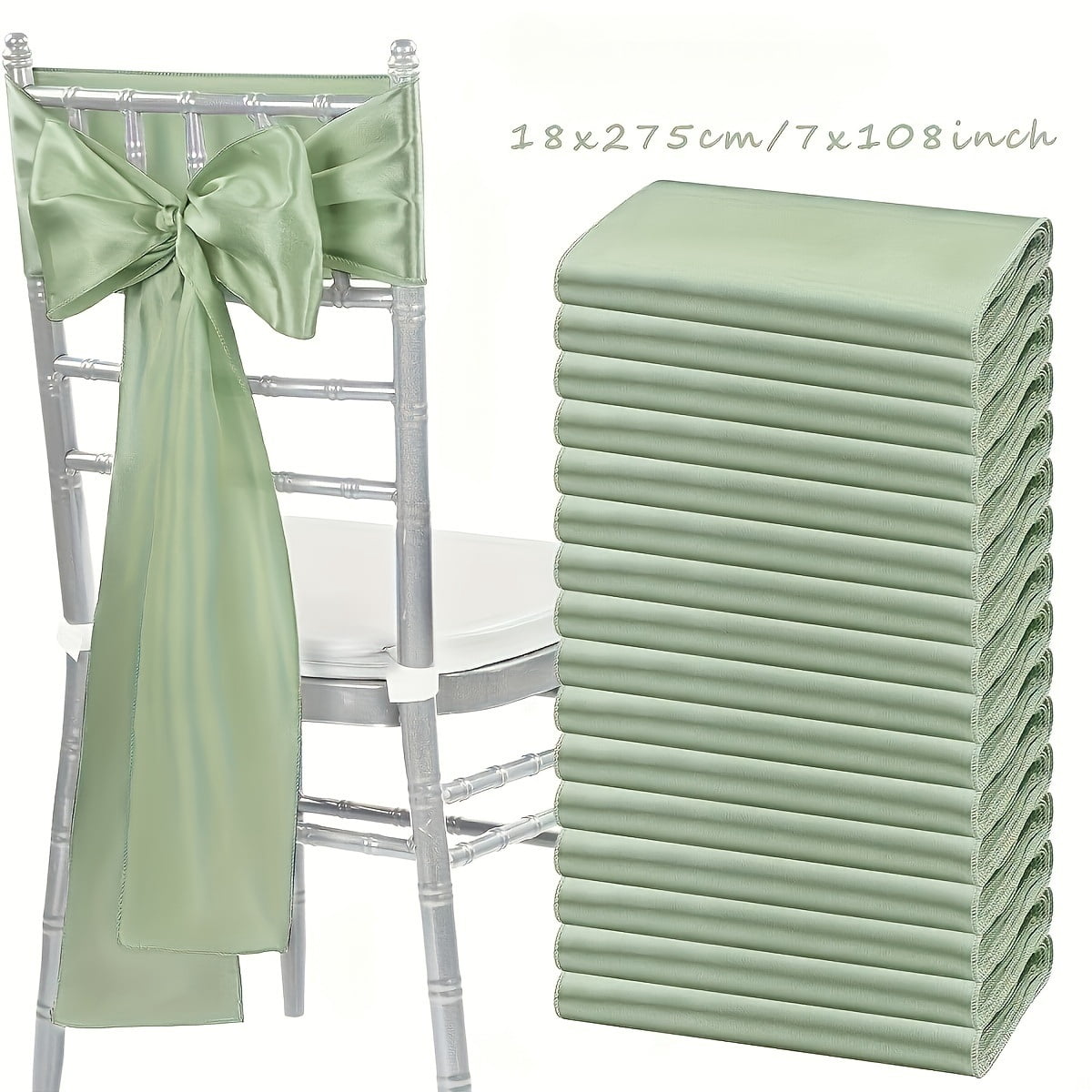 6-Piece Elegant Satin Chair Cover and Curtain Set for Weddings ...
