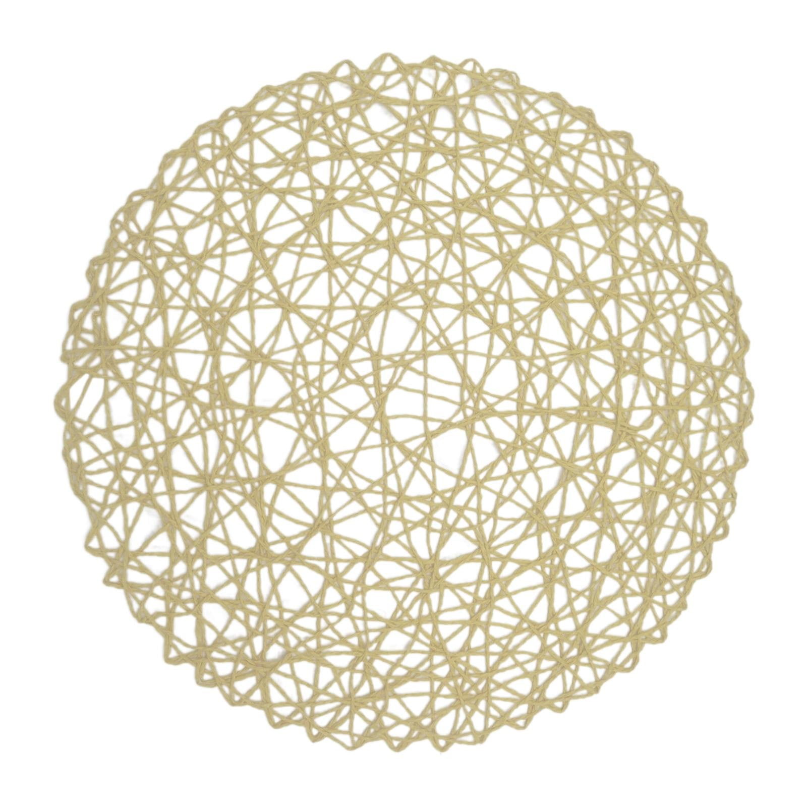 6-Piece Exquisite Paper Rope Messy Knitted Placemat Paper Placemat ...