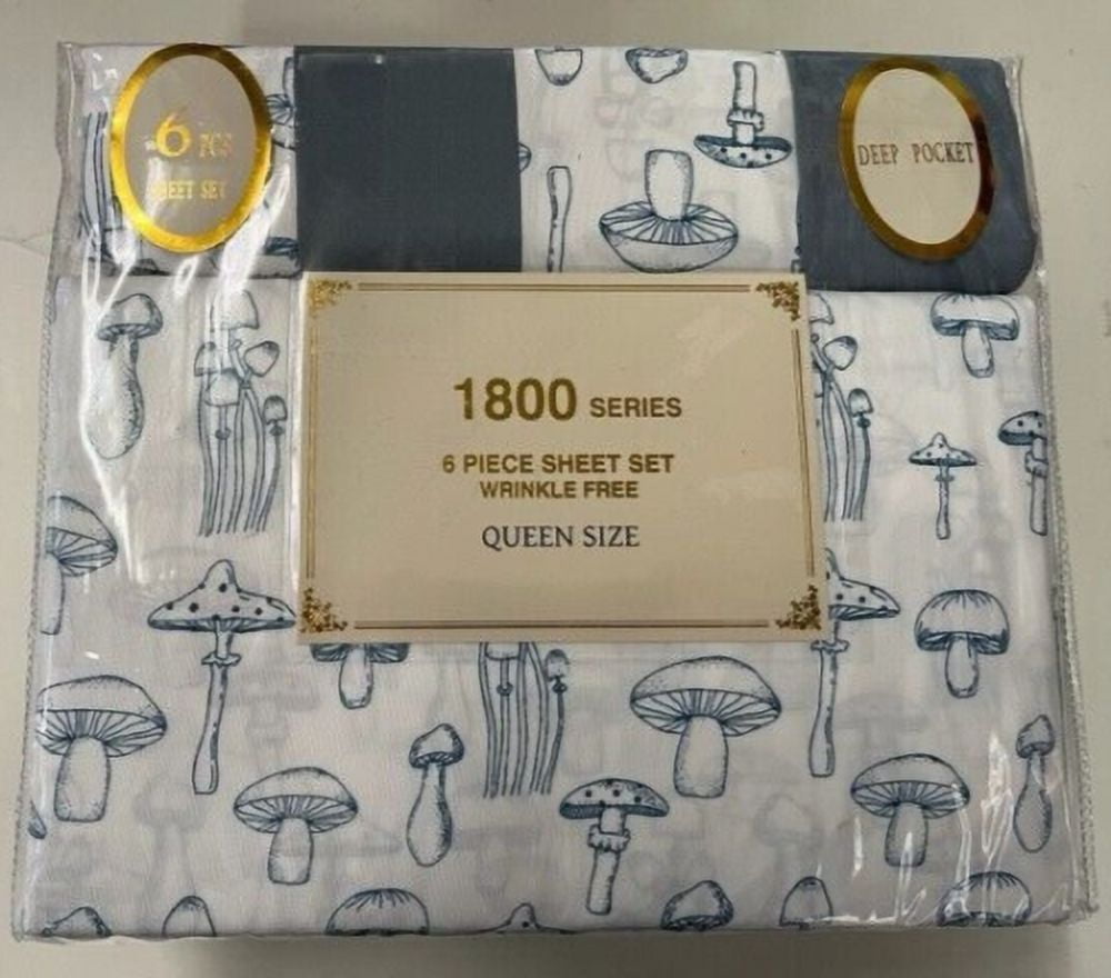 6 Piece Extra Deep Queen Size Sheet Sets, Includes 1 Fitted sheet, 1 ...