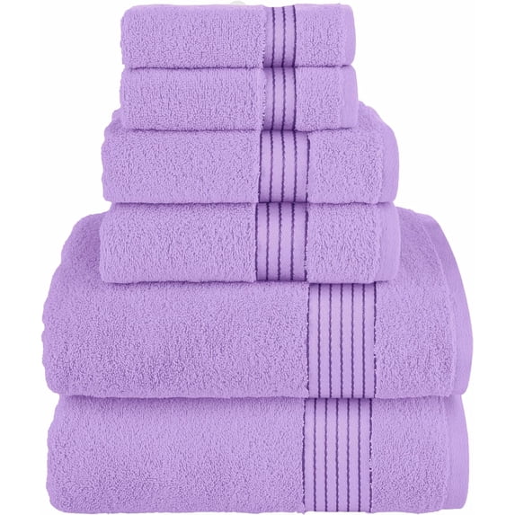 6-Piece Fade Resistant Bath towel, Hand and Washcloth Set - Cotton ...