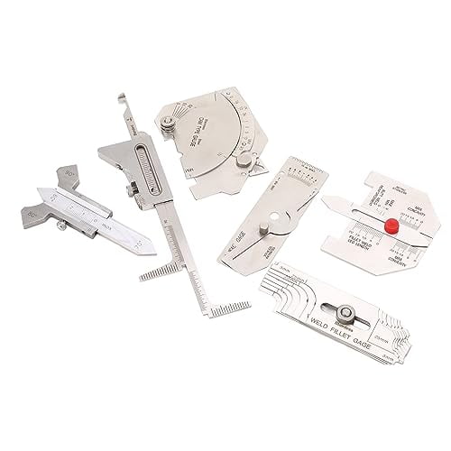 6 Piece Fillet Weld Gauge Set, Stainless Steel Metric Welding ...