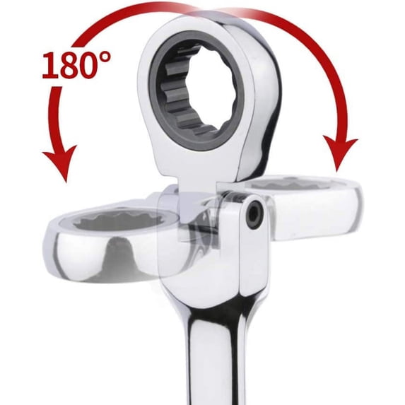6-Piece Flex-Head Extra Long Ratcheting Wrenches Double Box End Chrome ...