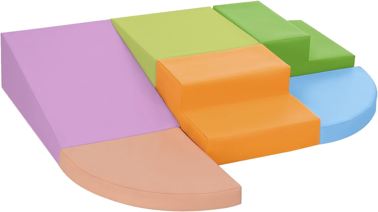 6-Piece Foam Climbing Blocks for Toddlers: Baby Foam Climbing Gym PU ...