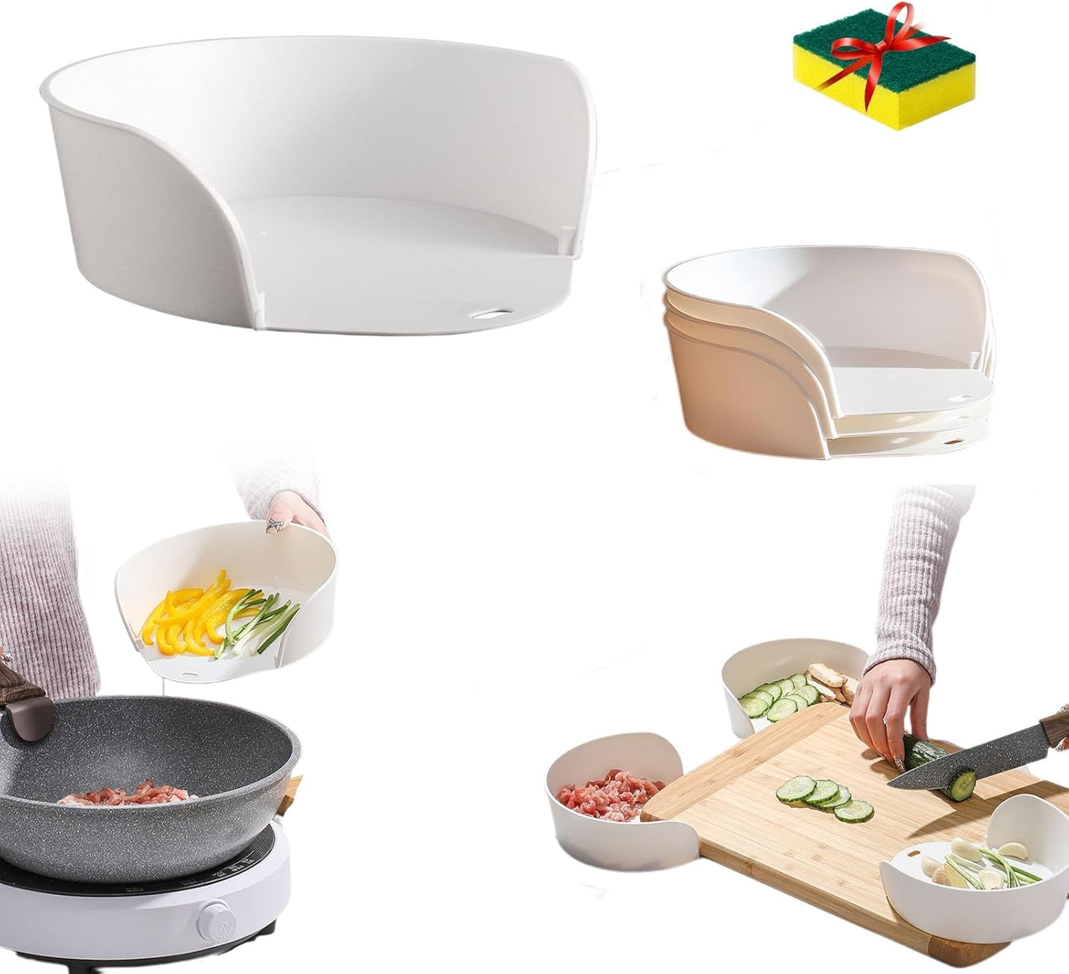6-Piece Food Prep Bowls for Cutting Board, Food Prep Bowls Slide Under ...