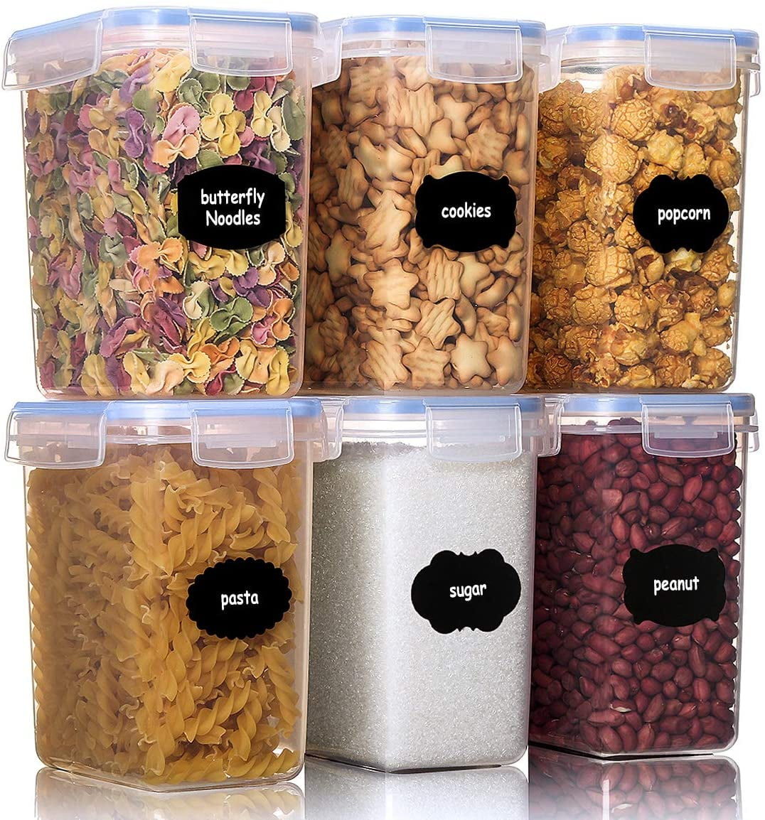 6 Piece Food Storage Box 1.6L Grain Storage Box Plastic Storage ...