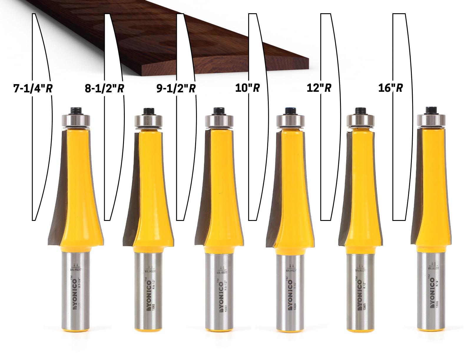 6 Piece Fret Board Radiusing Router Bit Set - Walmart.com