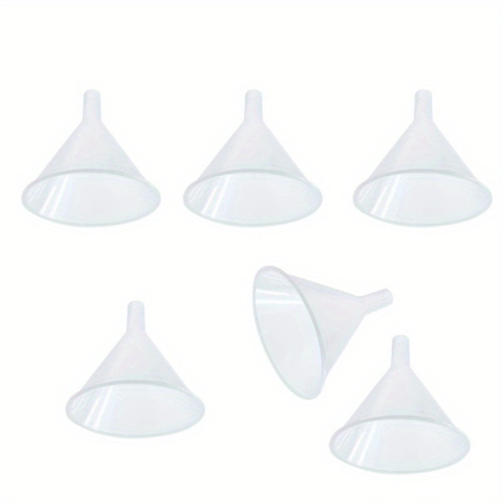 6-Piece Funnel Set with Precision Nozzle, Clear Plastic Wide Mouth ...