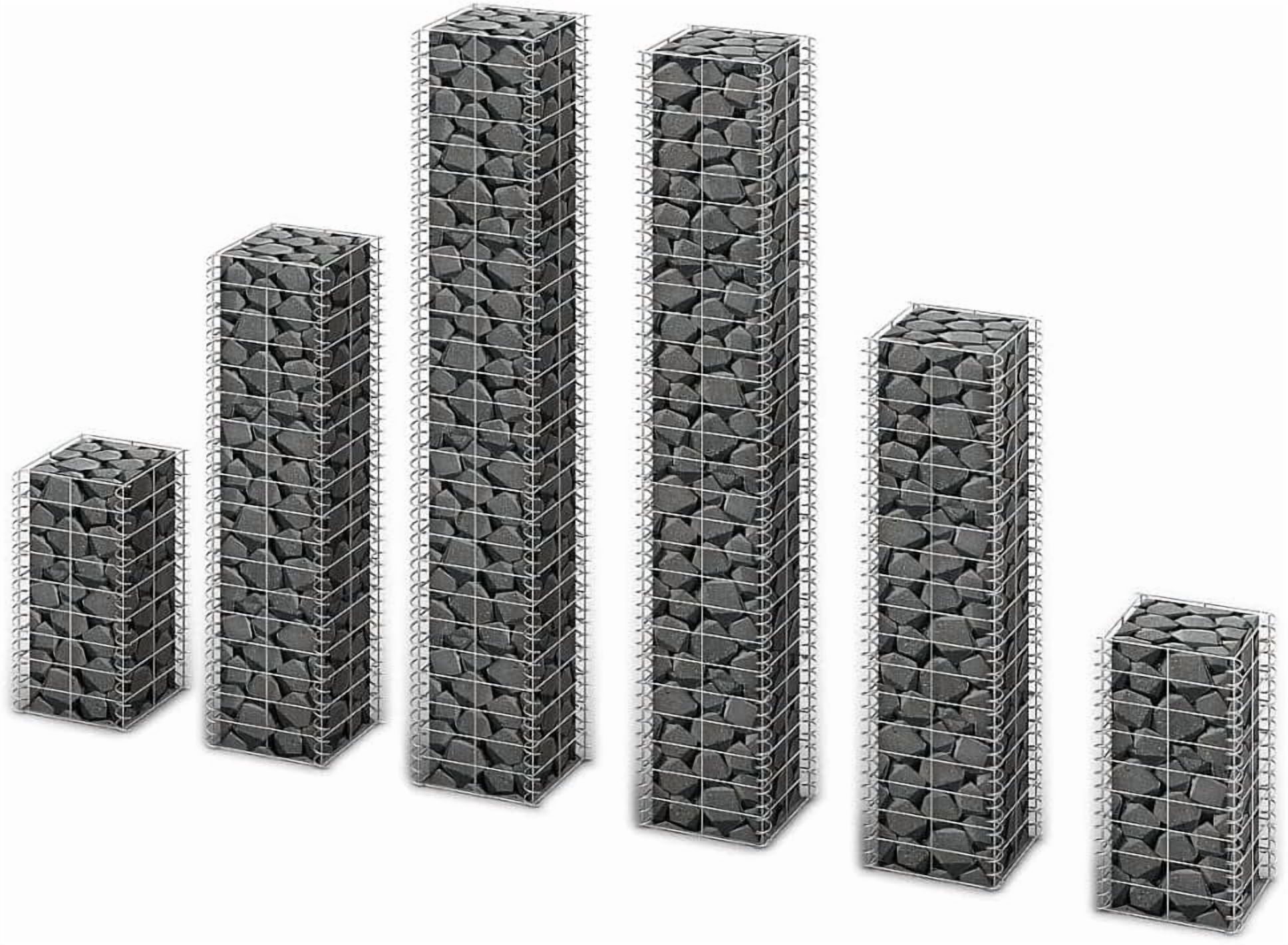 6 Piece Gabion Set Galvanized Wire, Gabion Raised Bed, Gabion Cages ...
