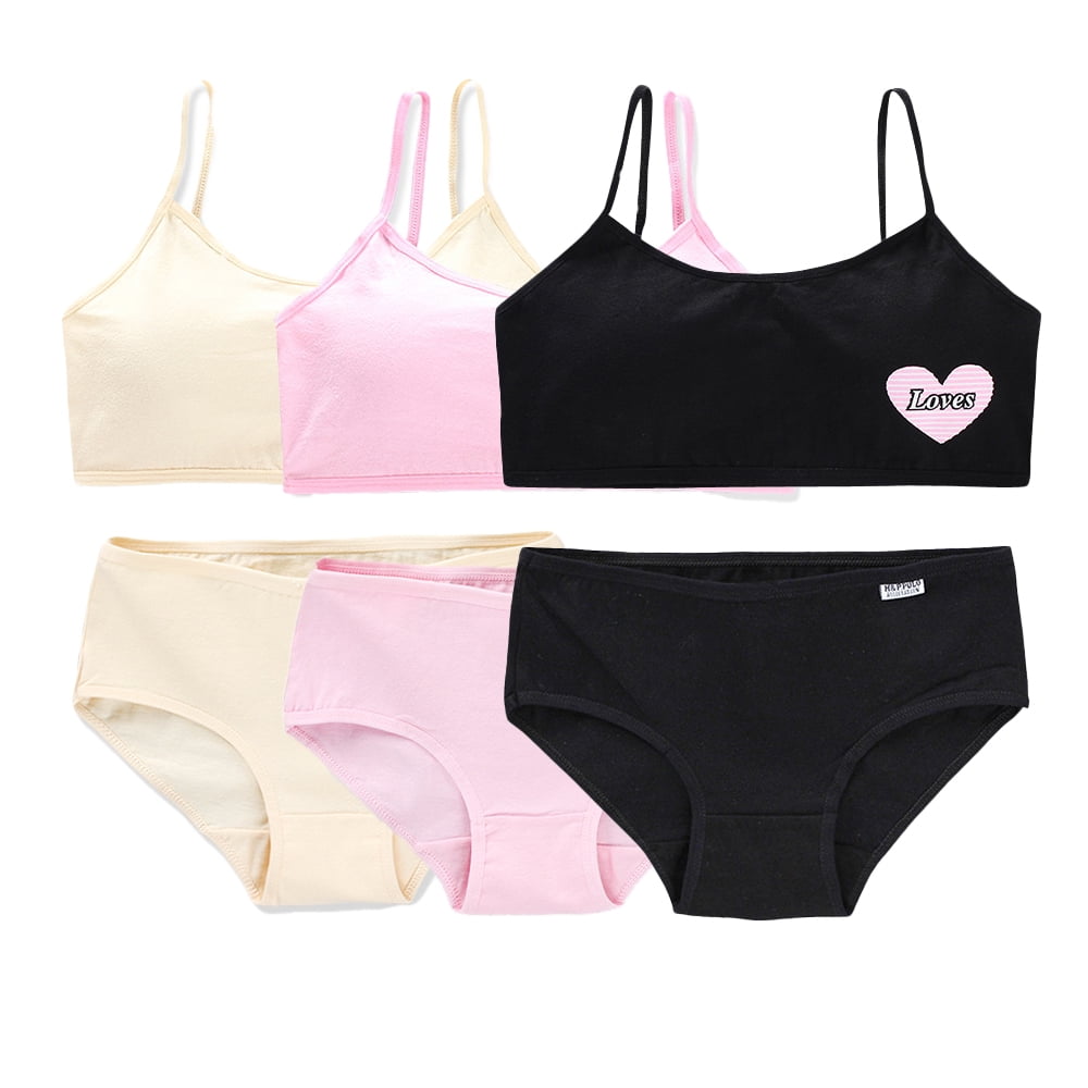 6-Piece Girls' Matching Training Bra Set Lightly Padded Training ...