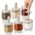 6 Piece Glass Salt Container | Storage | Pepper, Table Salts, Sugar ...