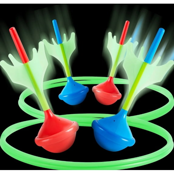 6-Piece Glow-in-the-Dark Lawn Darts Set - Family Outdoor Game for Kids ...