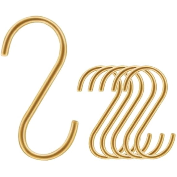 6-Piece Gold S Hooks, Brass - These Versatile and Sturdy Aluminum Hooks ...
