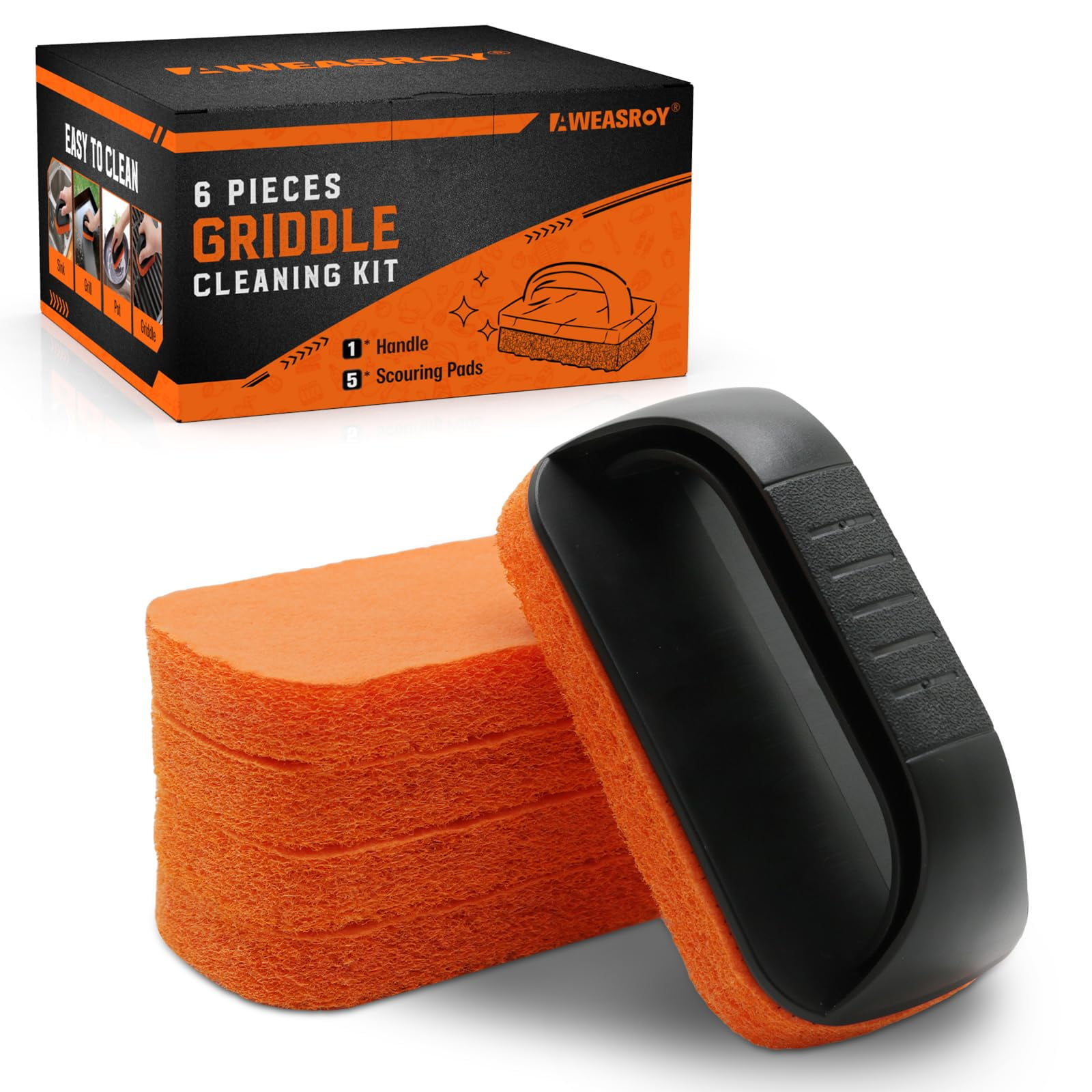 6-Piece Griddle Cleaning Kit for Blackstone, Flat Top Grill Cleaning ...