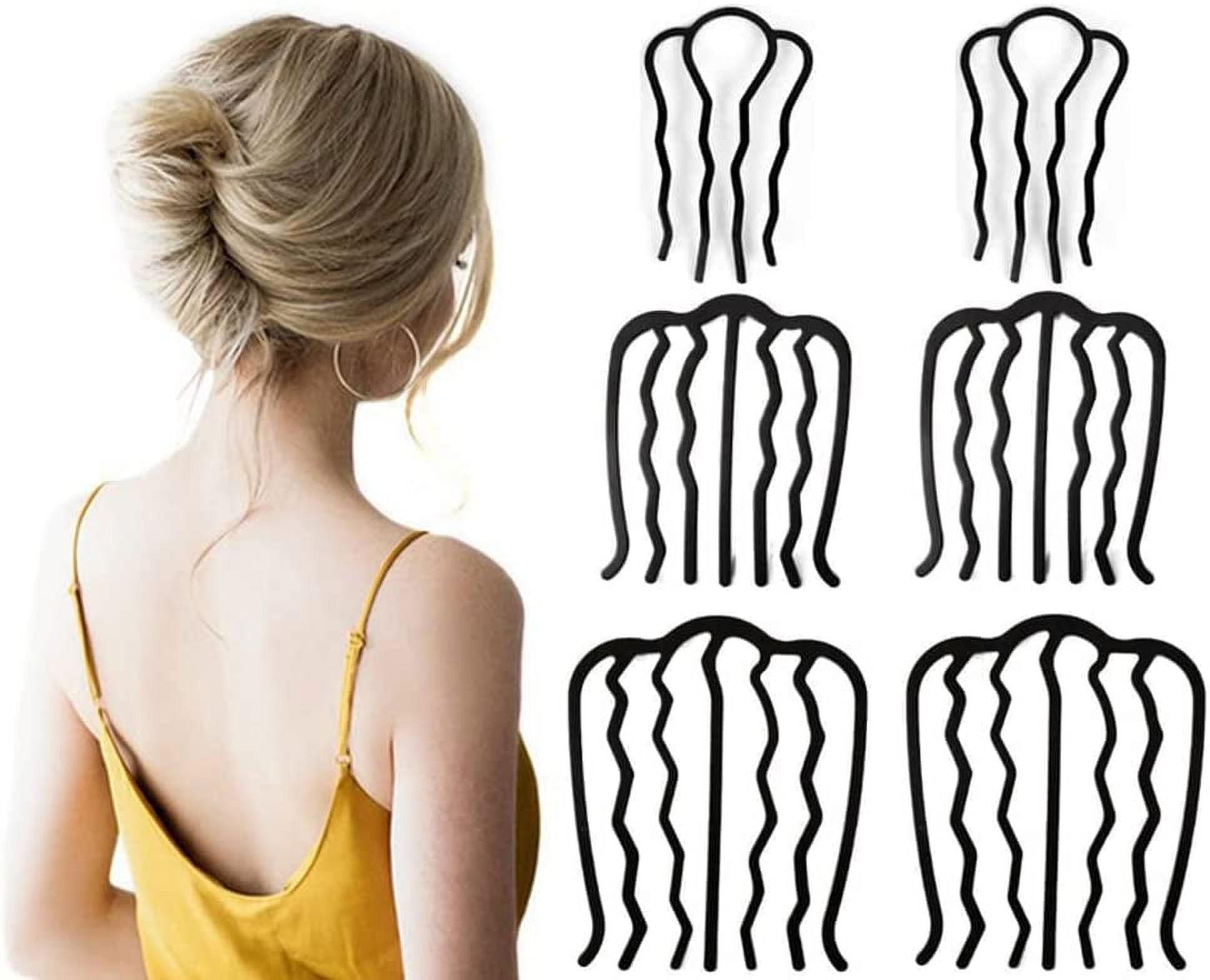 6 Piece Hair Side Combs Hair Fork Clip Teeth Hair Pin Stick for Updo ...