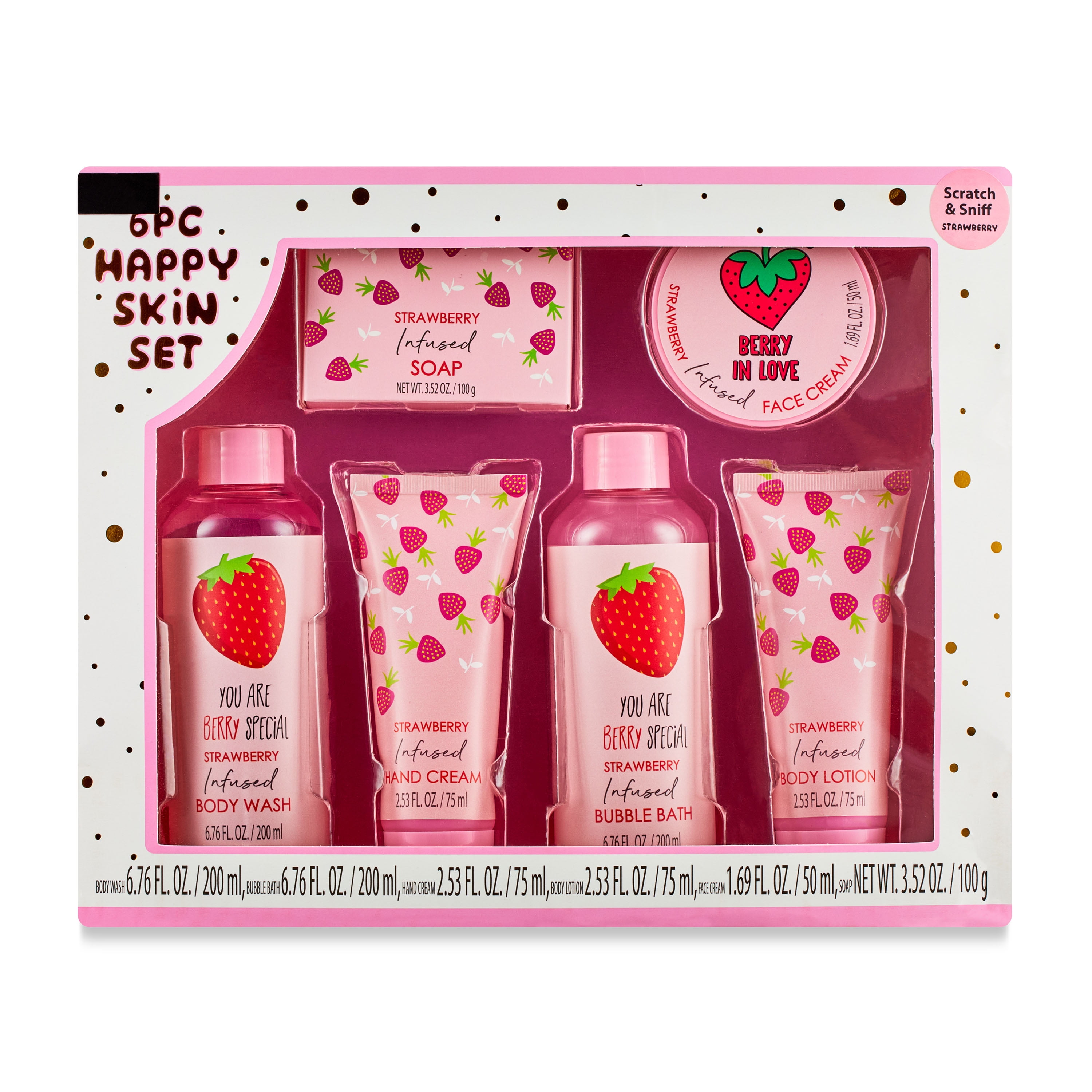 6-Piece Happy Skin Set, Strawberry - Walmart.com