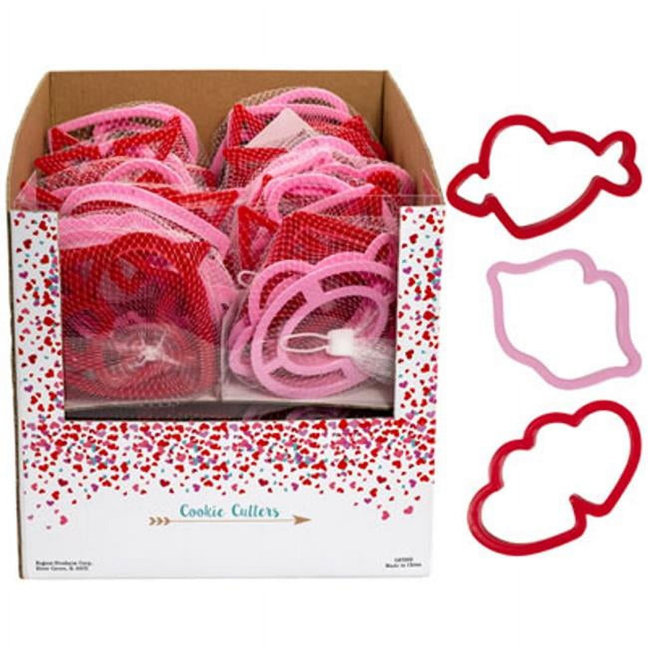 6 Piece Heart Lips XO Plastic Cookie Cutter Set, Stencil, Valentine ...