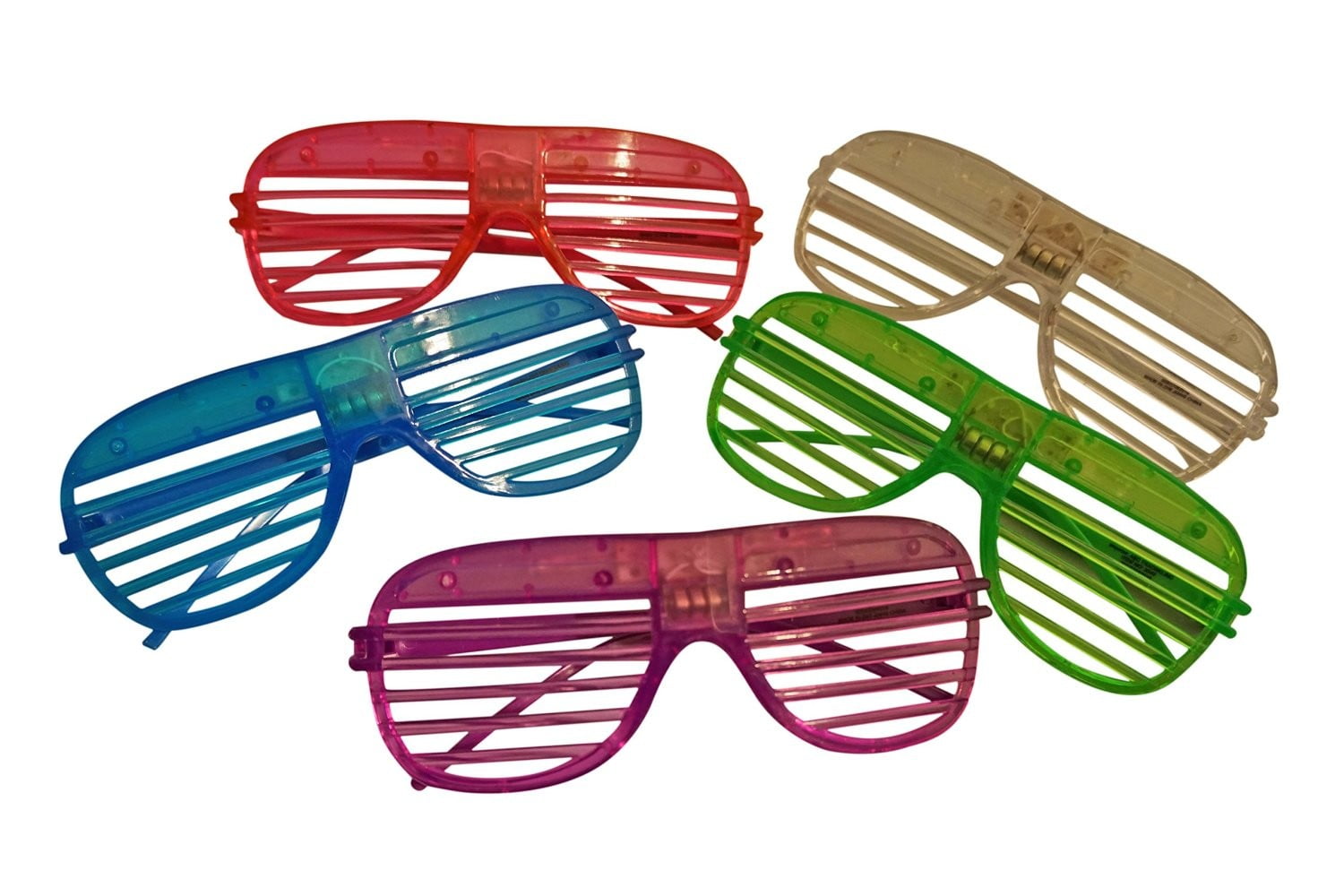 6 Piece High Quality Slotted & Shutter Shades Light Up Unisex Flashing ...