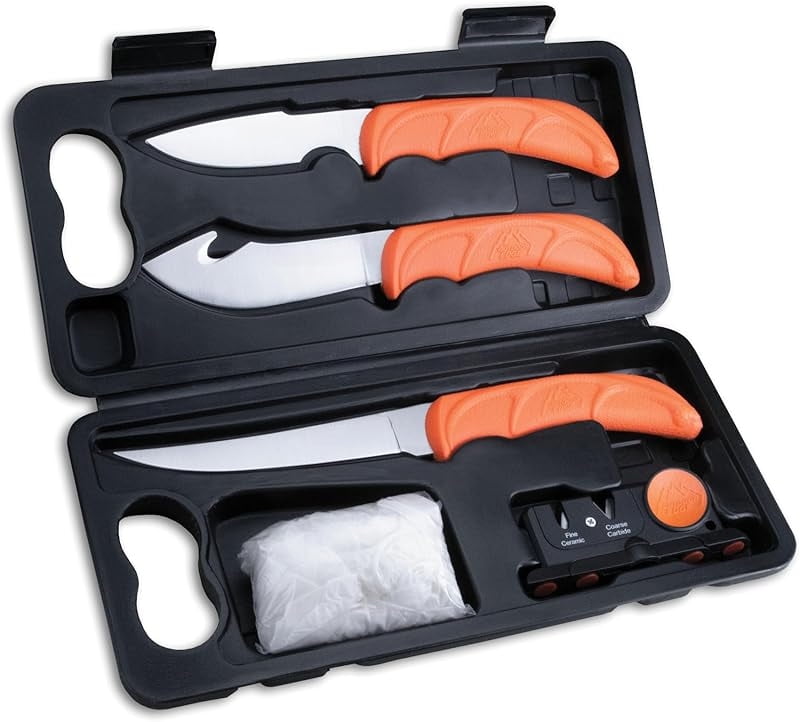 6-Piece Hunting & Game Processing Knife Set with Gut Hook, Caping Knife ...