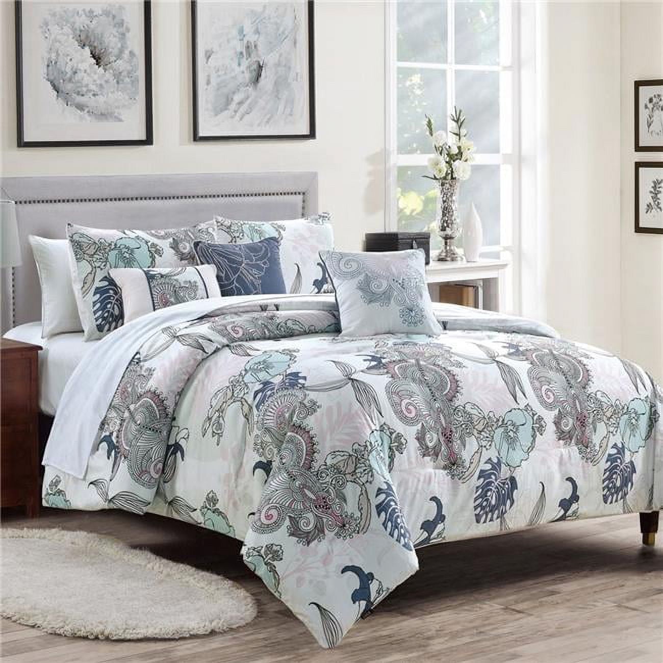 6 Piece Jonah Comforter Set - Queen Size - Walmart.com