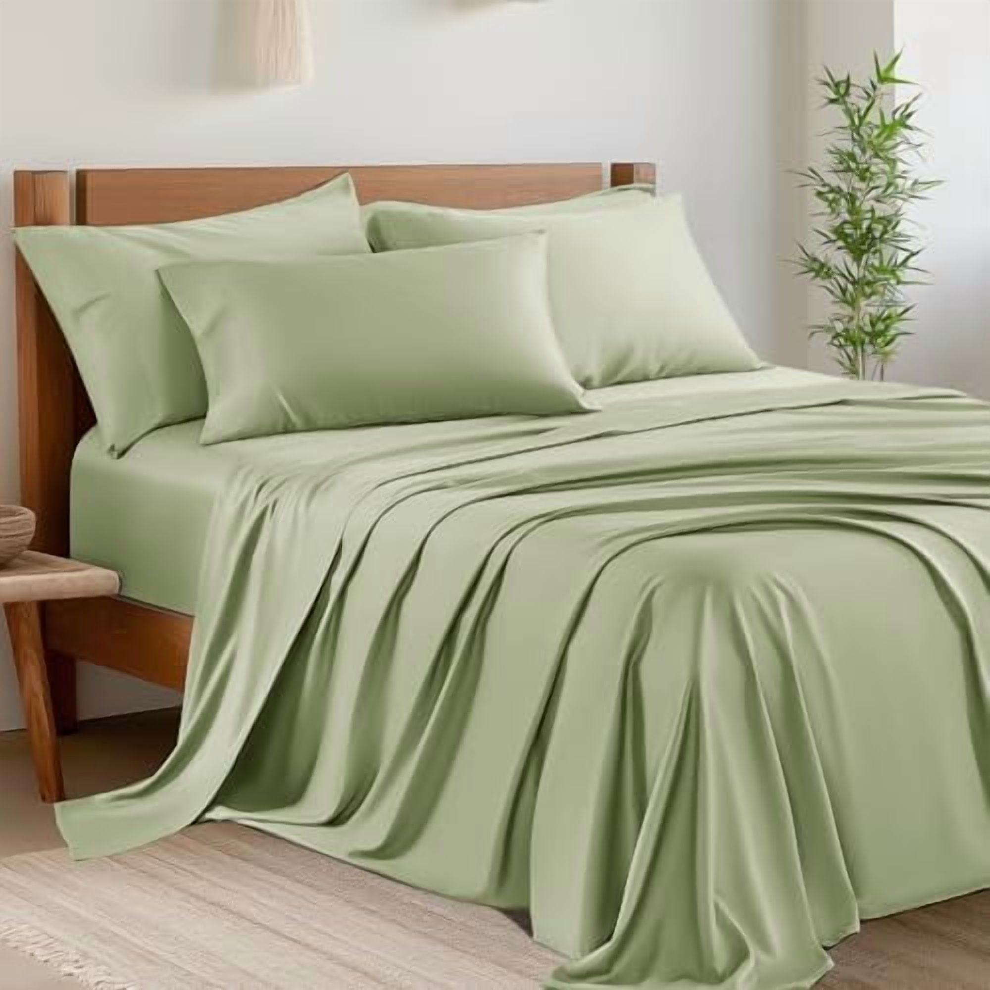 6 Piece King Sheet Sets, Cooling Sheets, Blend Rayon Derived from ...