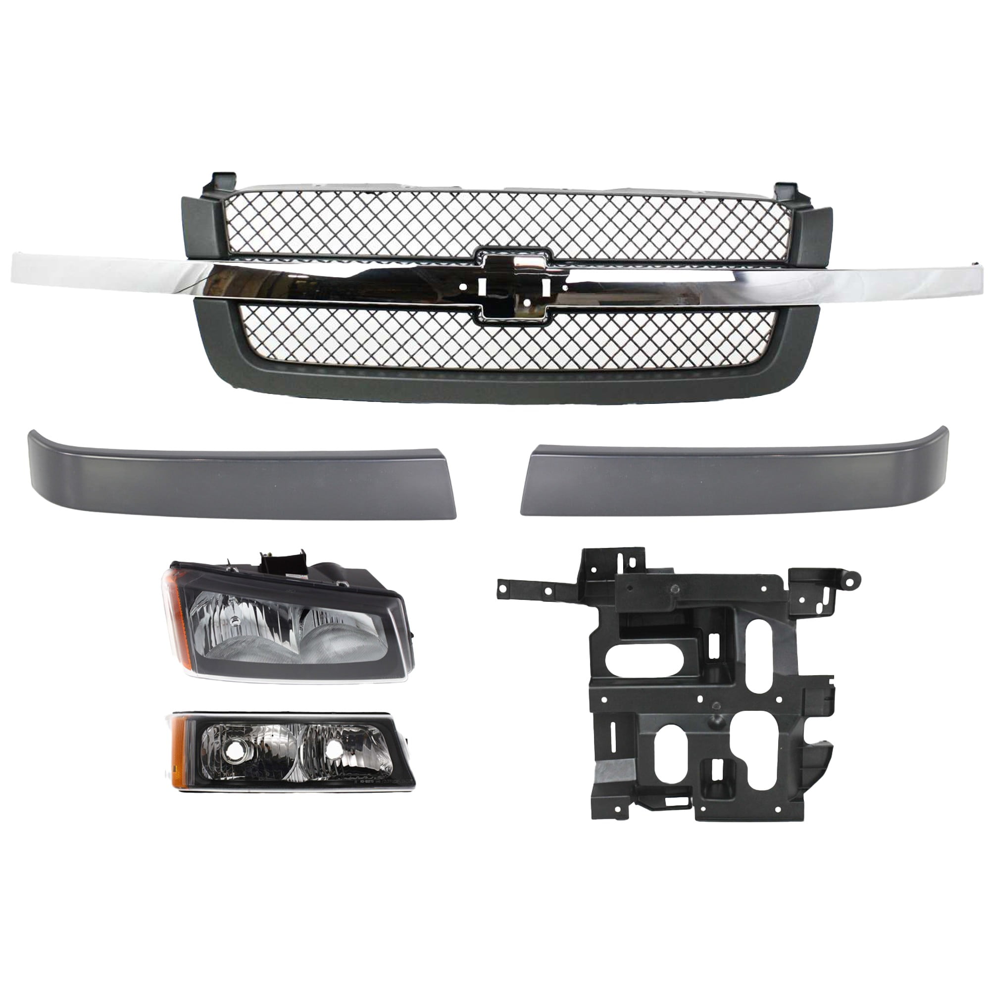 6-Piece Kit Grille Assembly Grille includes Grille Trims Headlight ...