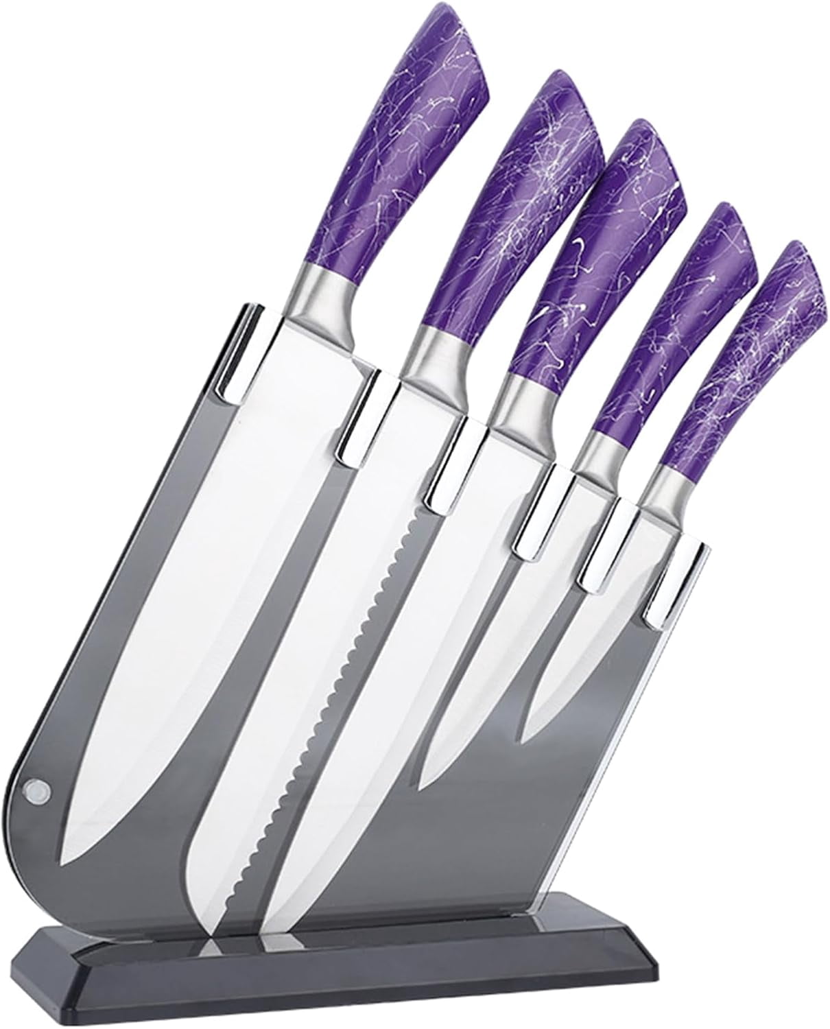 6-Piece Kitchen Knife Set with Acrylic Knife Block – Ultra-Sharp ...