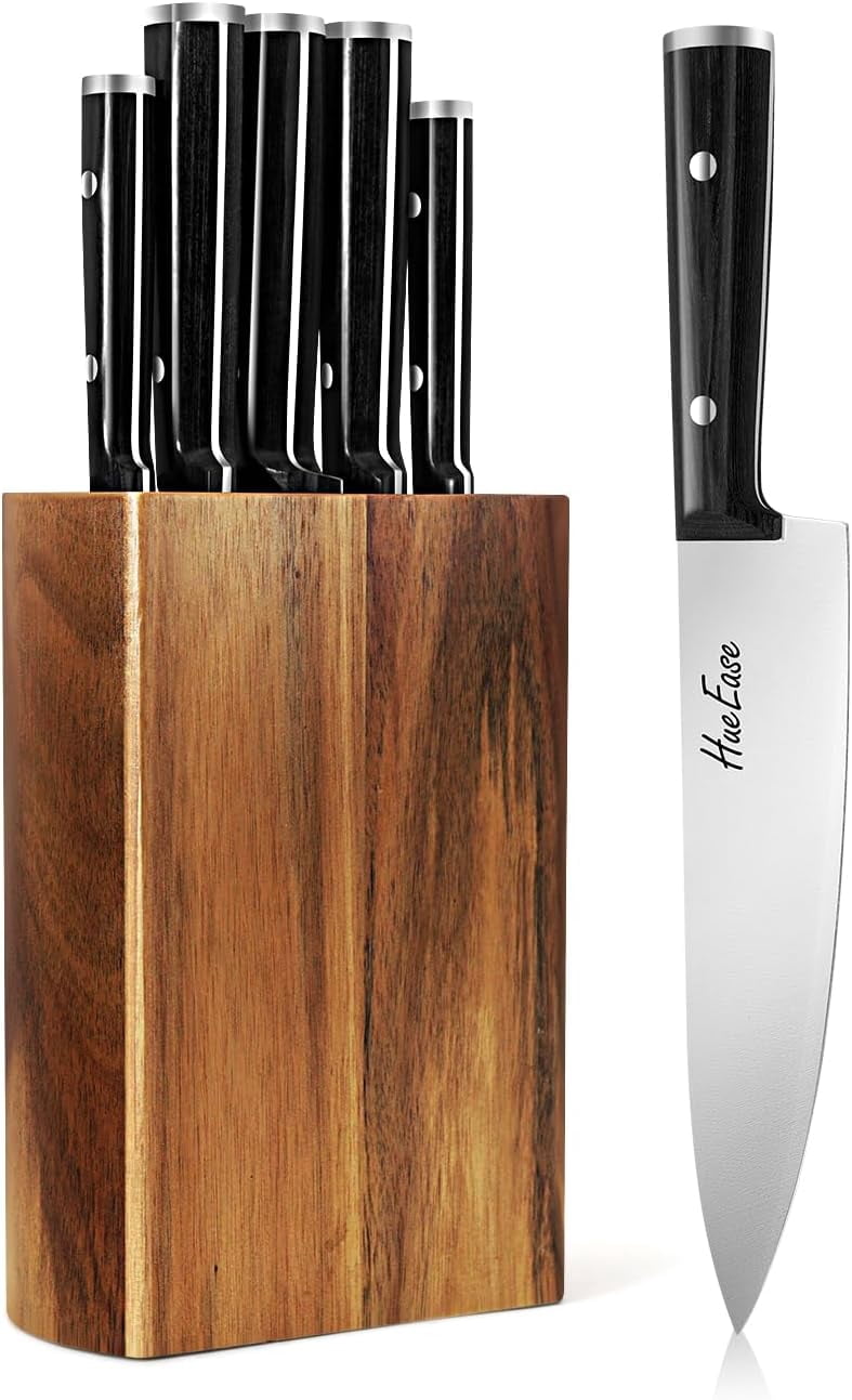 6-Piece Kitchen Knife Set for Home Use Sharp Knife with Natural Acacia ...