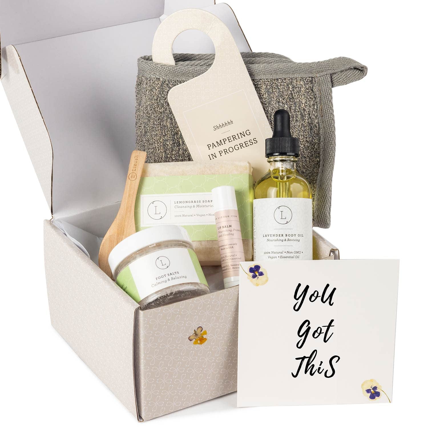 6-Piece Lemongrass Spa Kit for Women - Relaxing Spa Box Gift Set - You ...