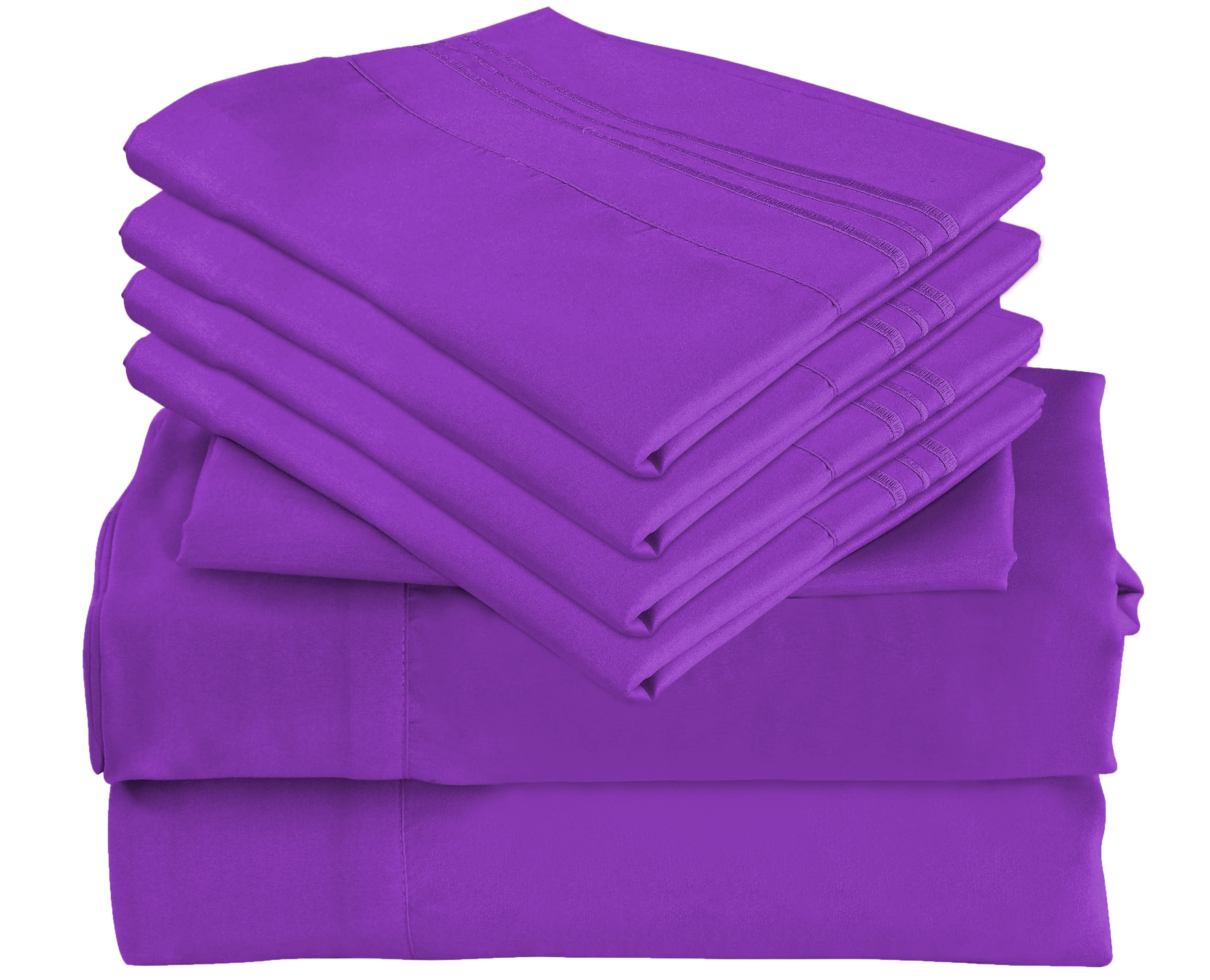 6 Piece Luxury Rayon Made From Bamboo Sheets Set- Full Violet Sheets ...