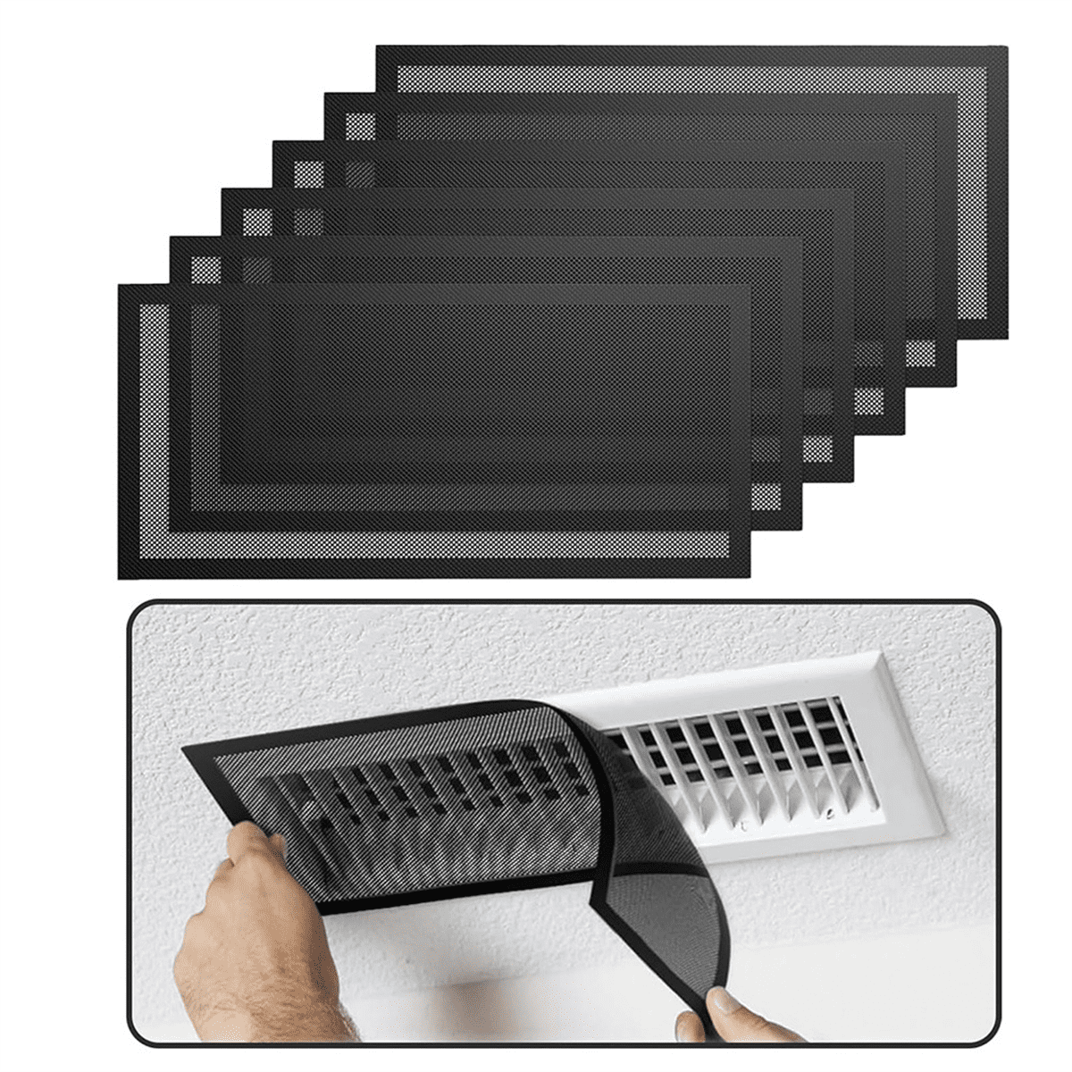 6-Piece Magnetic Floor Vent Hood - 5.5x12 Inch Mesh Filter for Home ...