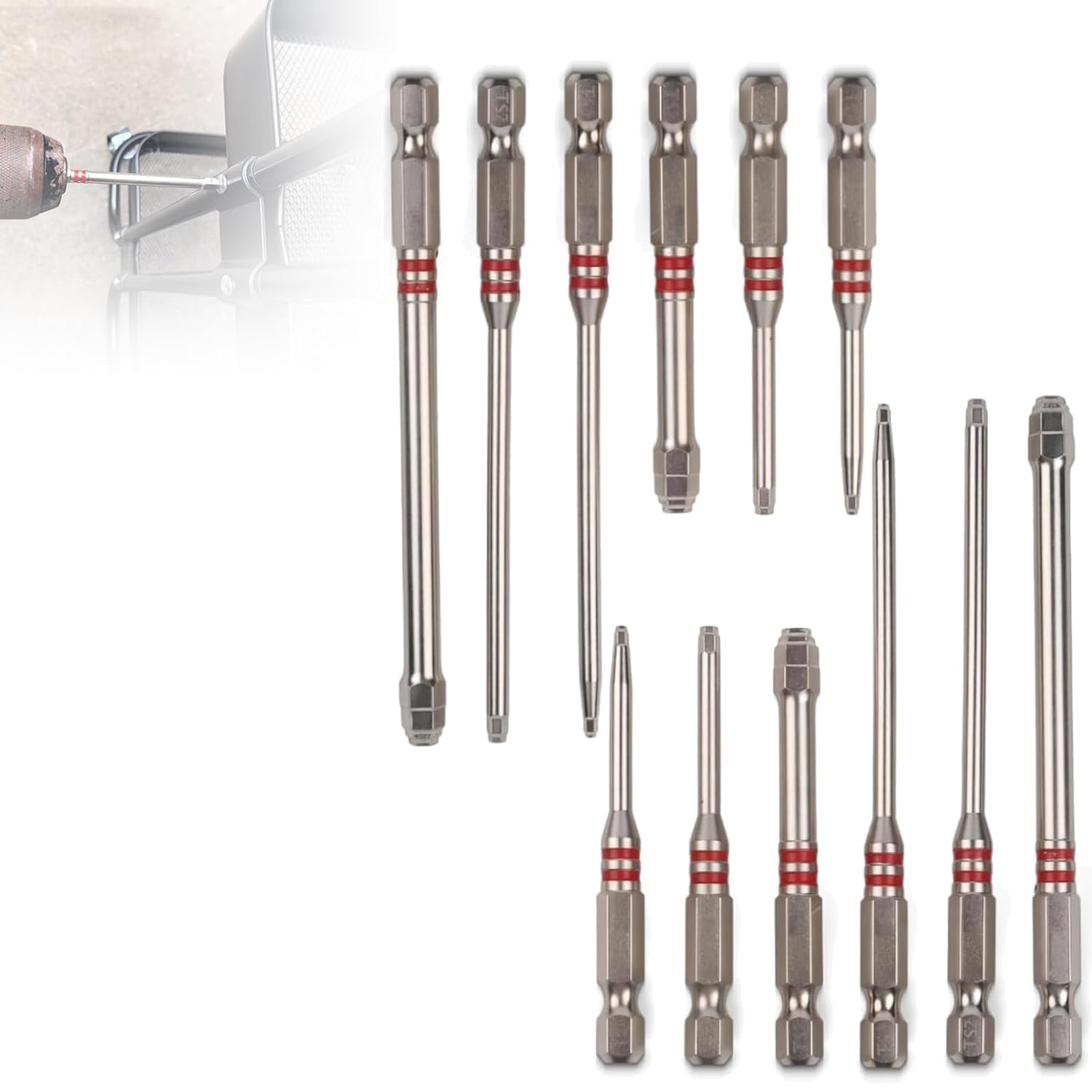 6-Piece Magnetic Hex Screwdriver Bit Set, 1.5mm-6mm S2 Steel Drill Bits ...