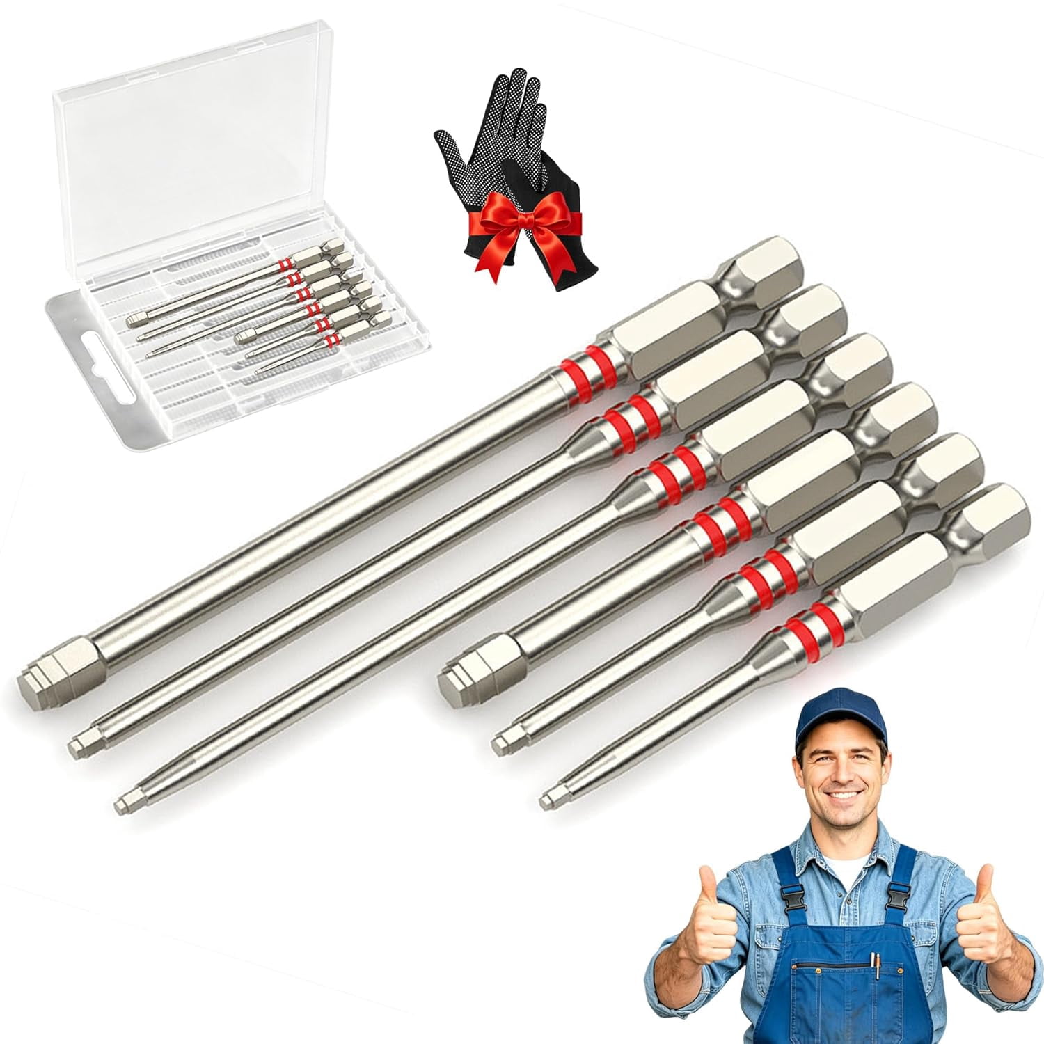 6-Piece Magnetic Hex Screwdriver Bit Set, Pagoda-Shaped Hex Shank Drill ...