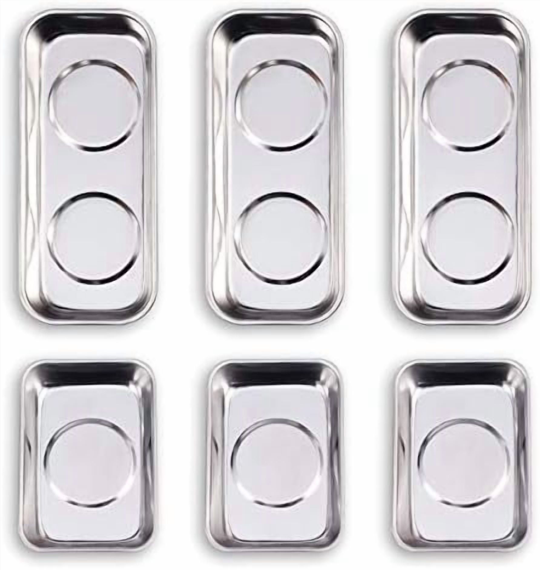 6-Piece Magnetic Tray Set (3.6" x 2.4" / 5.9" x 2.5" Square), Magnet ...