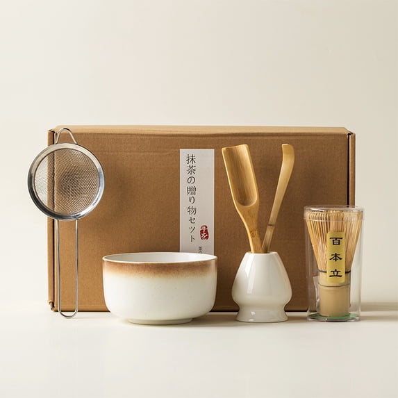 6-Piece Matcha Starter Kit – Ceramic Matcha Bowl, Bamboo Whisk, Scoop ...