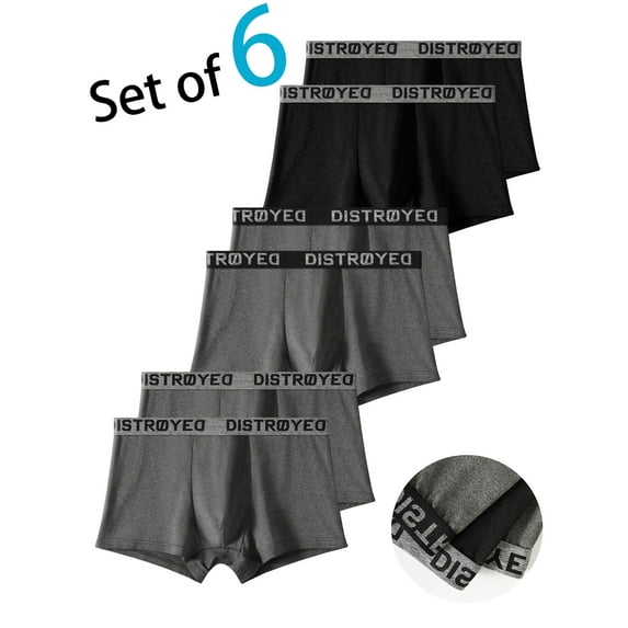 6-Piece Men's Sports Boxers | Elastic Letter Waistband Comfortable ...