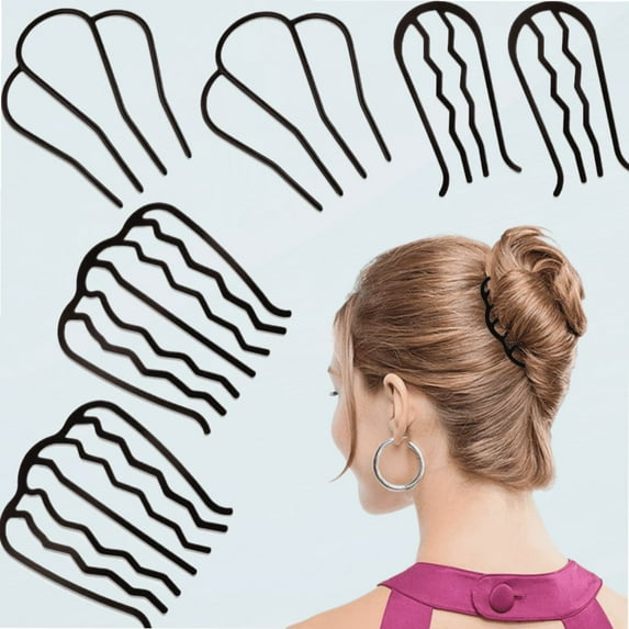 6 Piece Metal Hair Side Combs 4/7 Teeth Hair Comb Hair Fork Stick for ...